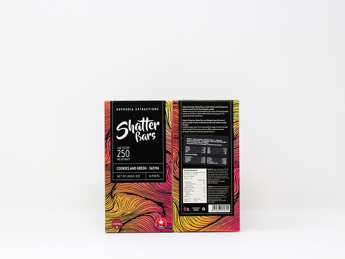 Euphoria Extractions – Shatter Bars – Cookies & Green (Sativa 250mg ...